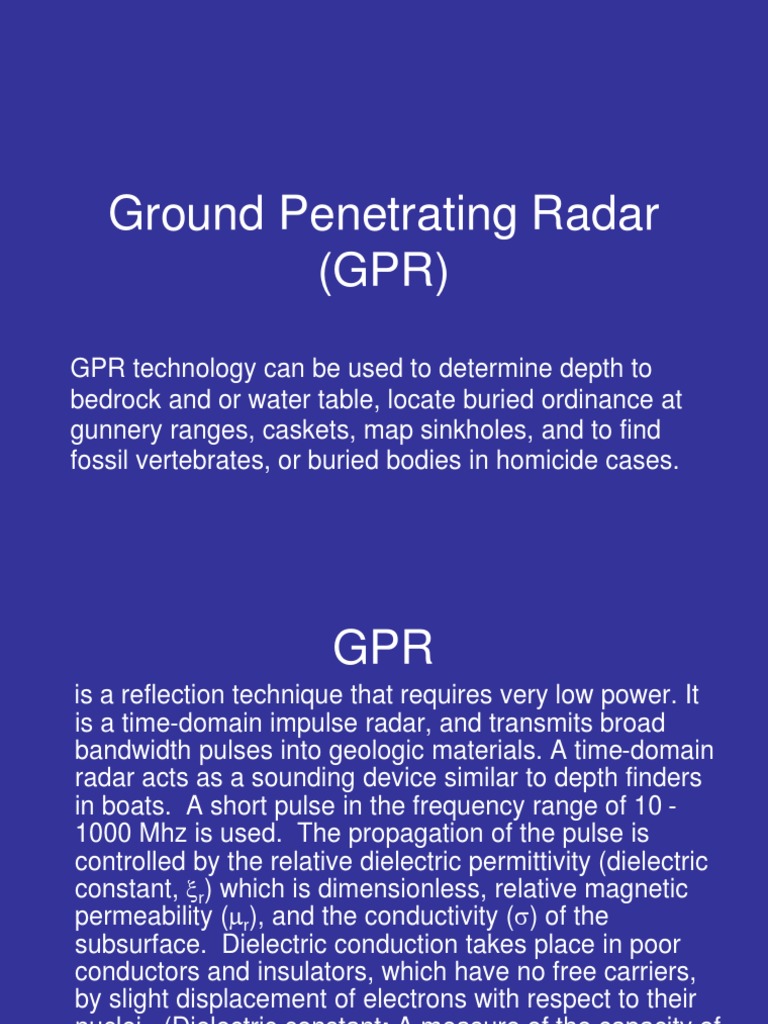 GPR - Making It Easy | PDF | Dielectric | Permittivity