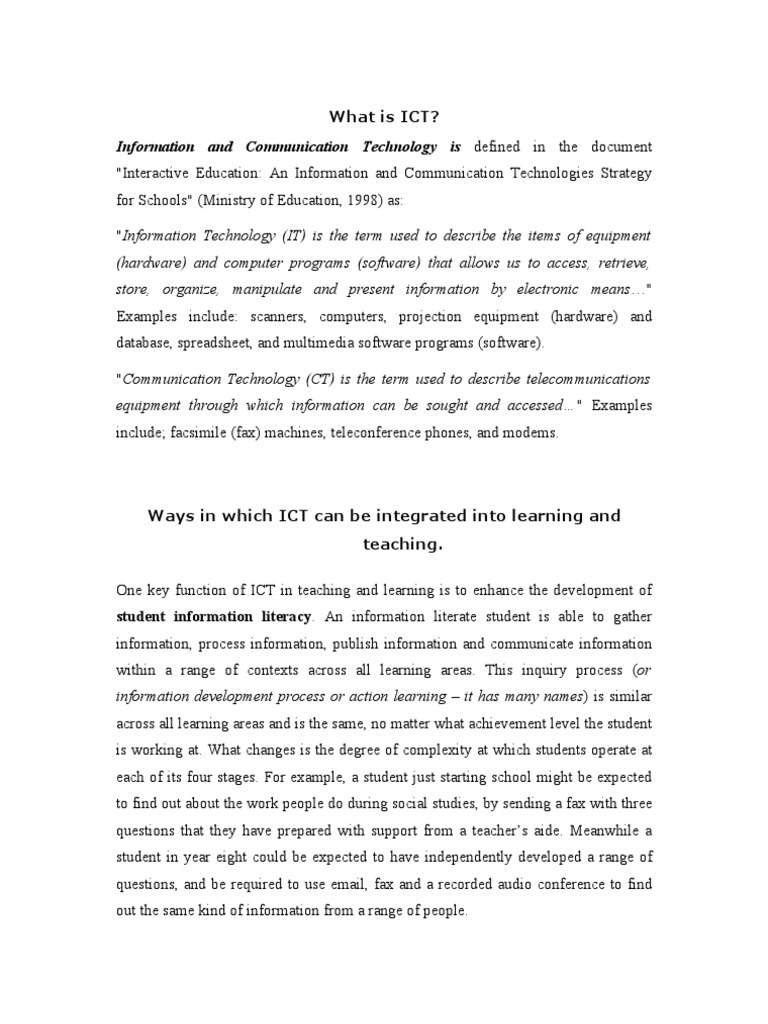 What Is ICT | PDF | Educational Technology | Information Technology