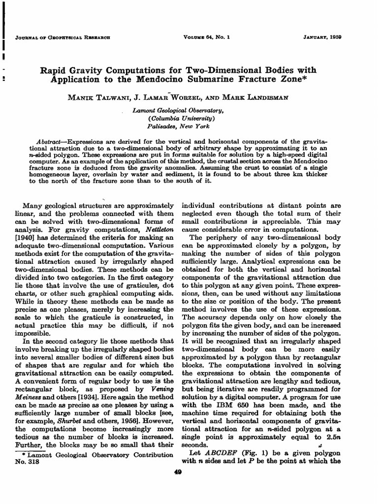 Talwan I 1959 | PDF | Crust (Geology) | Trigonometric Functions