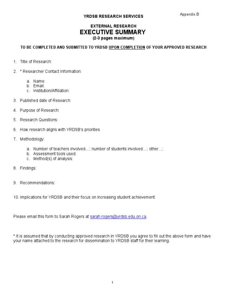 YRDSB External Research Submission Guide | PDF