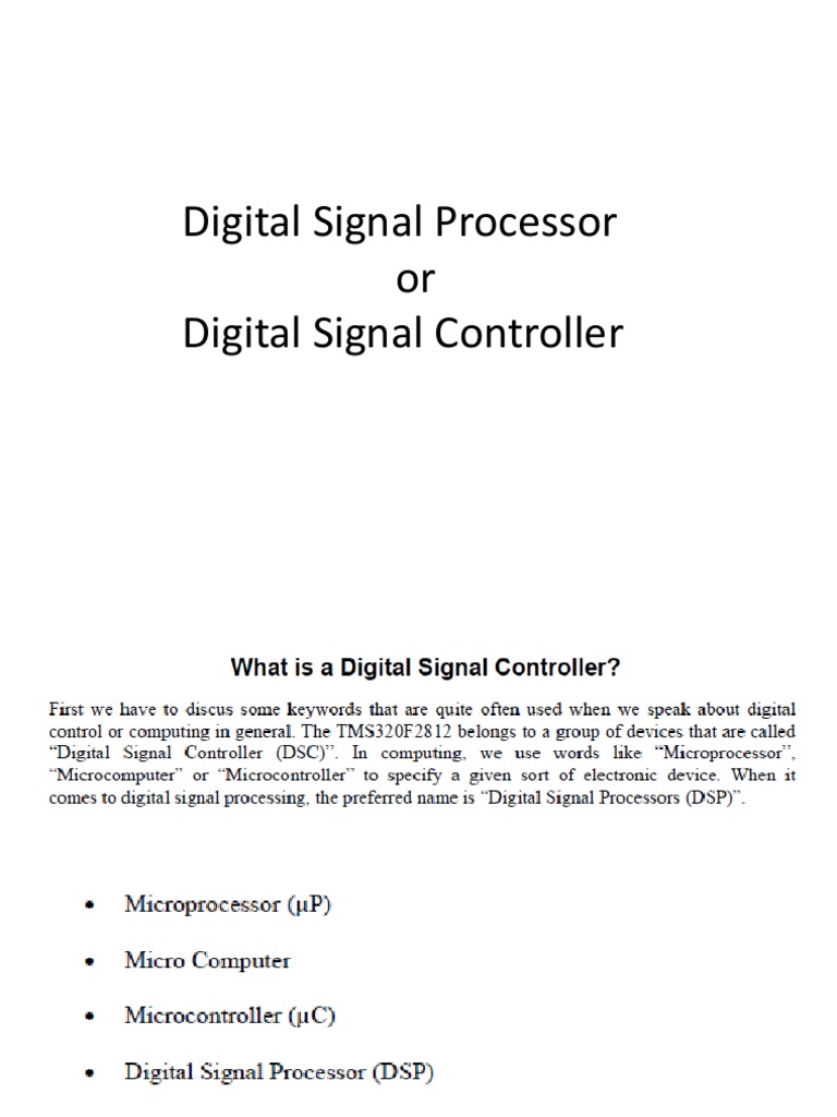 Digital Signal Processor or Digital Signal Controller | PDF