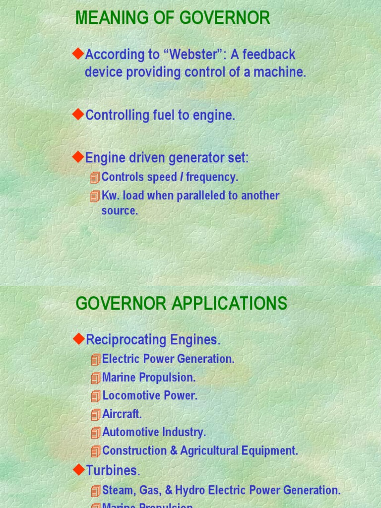Understanding Governor Operation and Load Control for Power Generation ...
