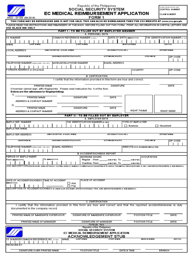 EC Medical Reimbursement Application Guide | PDF | Identity Document ...