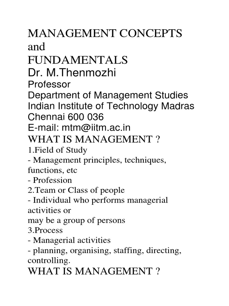 Key Managerial Concepts Explained | PDF