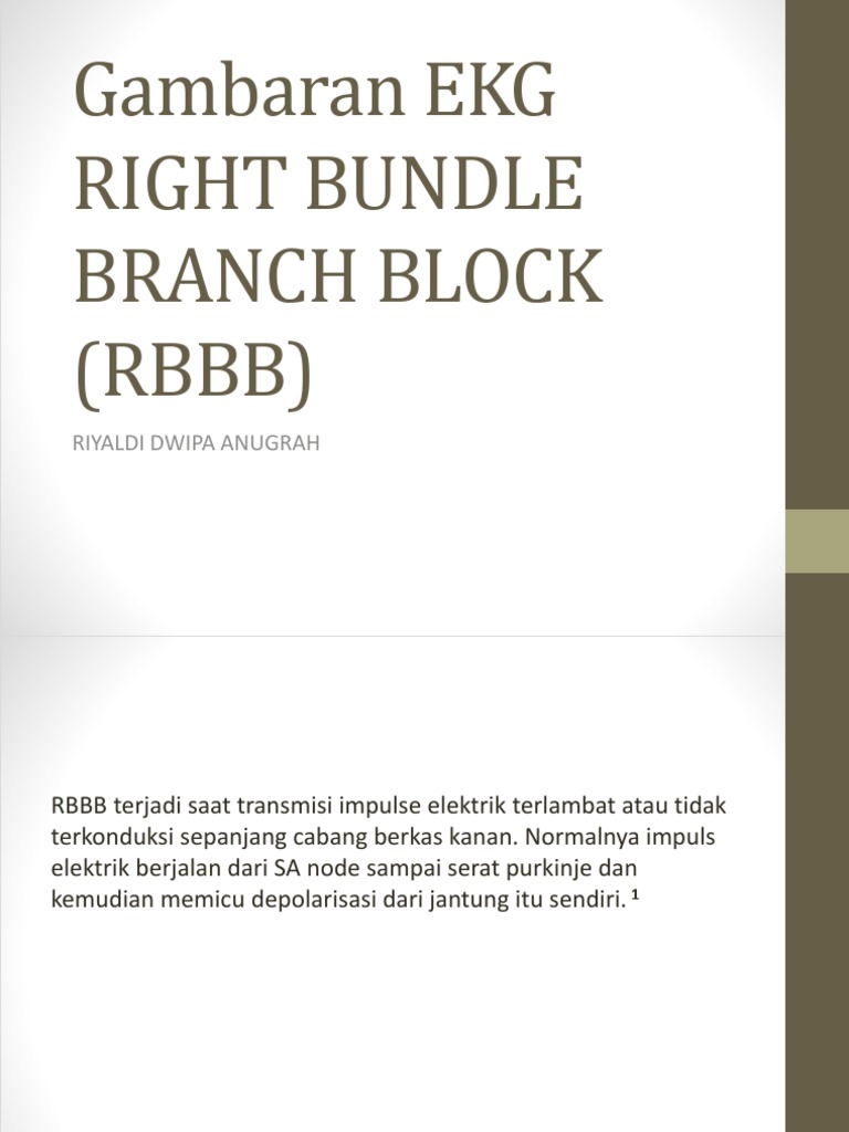 Gambaran Right Bundle Branch Block (RBBB) Presentasi | PDF