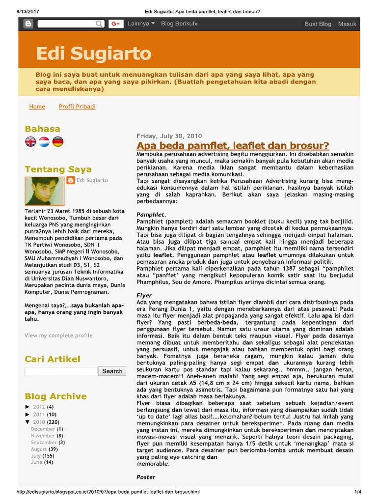 Apa Beda Pamflet, Leaflet Dan Brosur | PDF