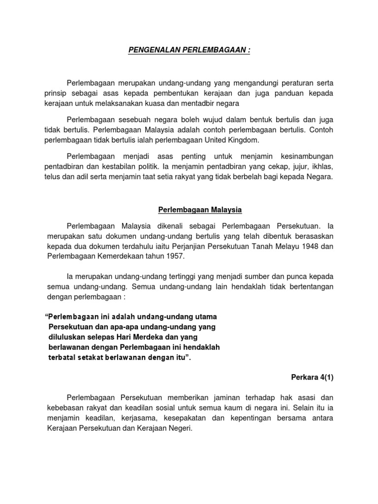 Pengenalan Perlembagaan | PDF