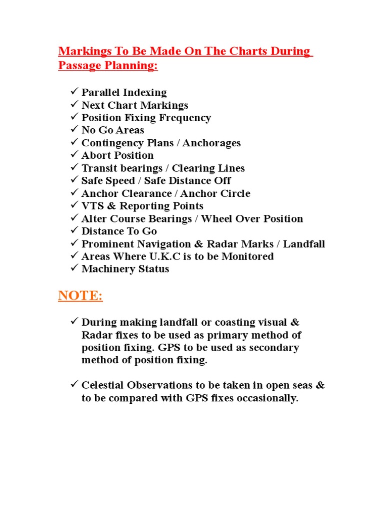 Essential Chart Markings for Passage Planning | PDF | Technology ...