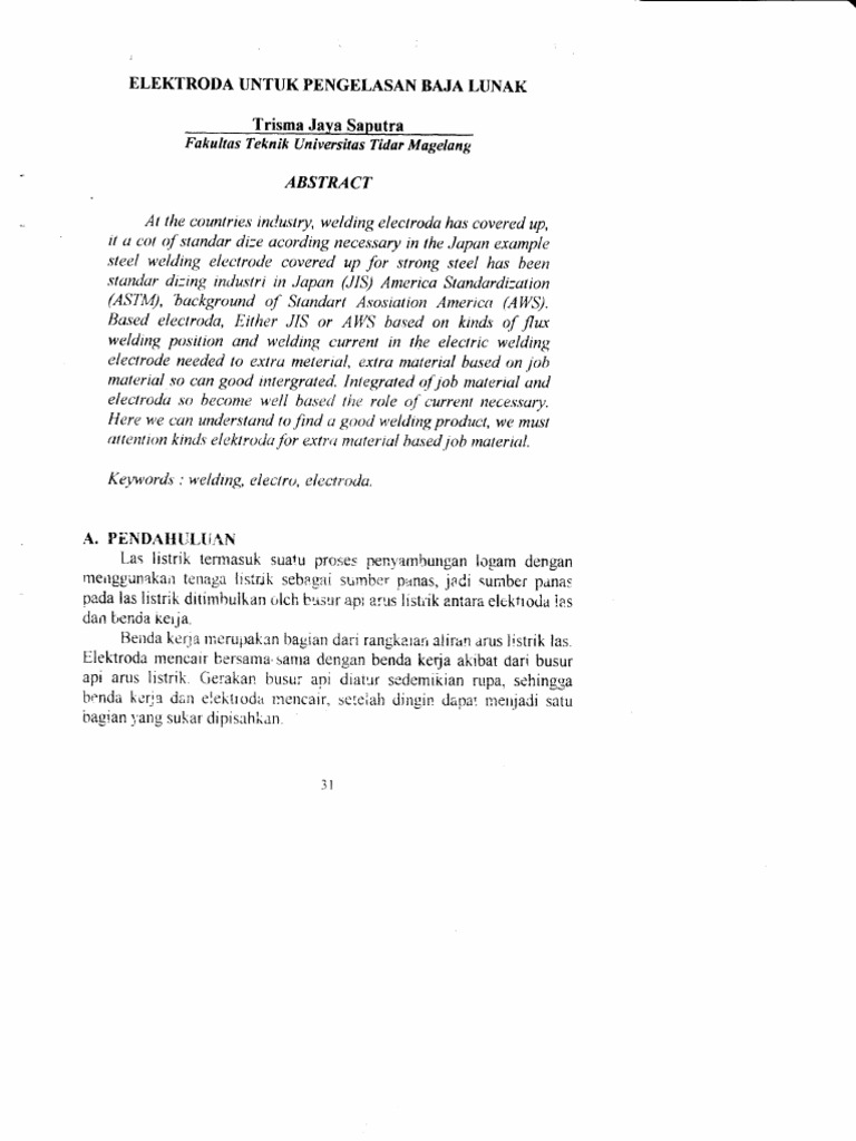 ID Elektroda Untuk Pengelasan Baja Lunak | PDF