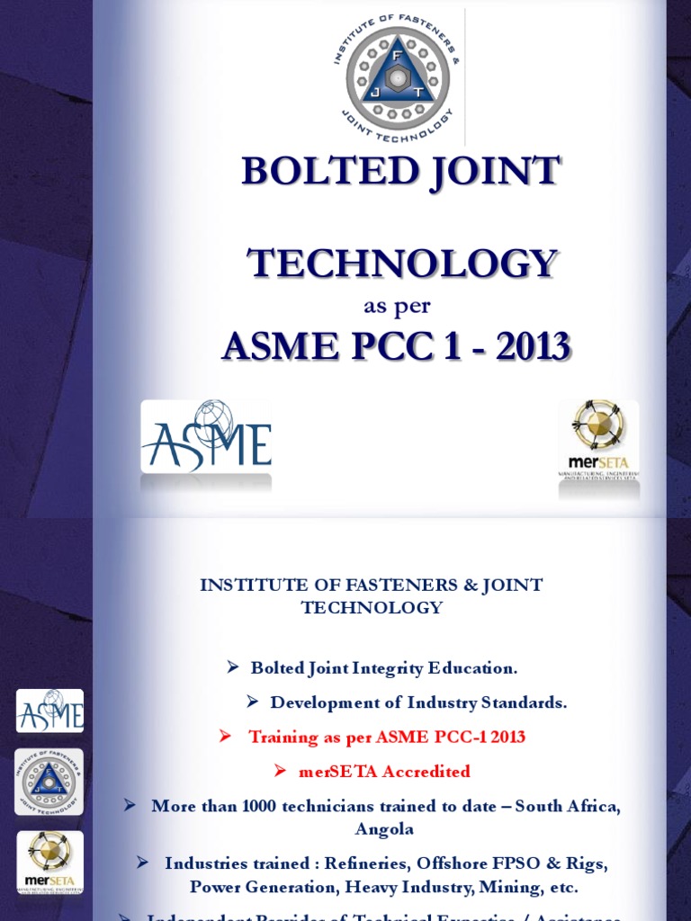 153 152 151 150 148 146 ASME PCC1-Bolted Joint Integrity Presentation 1 | PDF | Technology ...