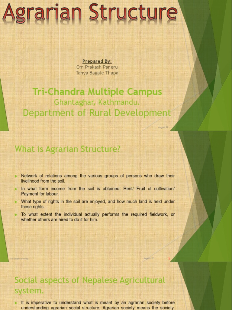 Agrarian Structure | PDF | Nepal | Arable Land