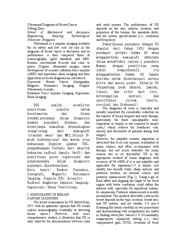 Ultrasound Diagnosis of Breast Cancer TX | PDF | Mammography | Breast ...