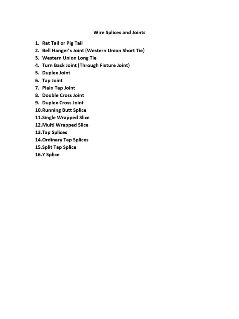 Electrical Wire Splices and Joints | PDF | Wire | Manufactured Goods