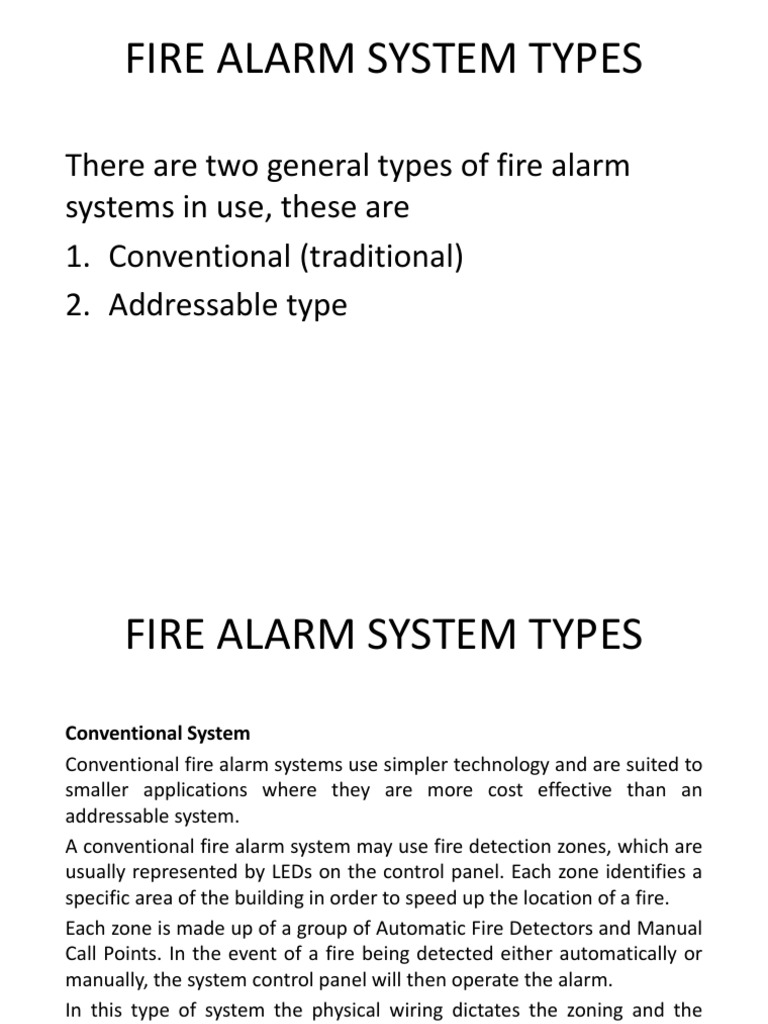 Types of Fire Alarm Systems Explained | PDF | Equipment | Applied And ...