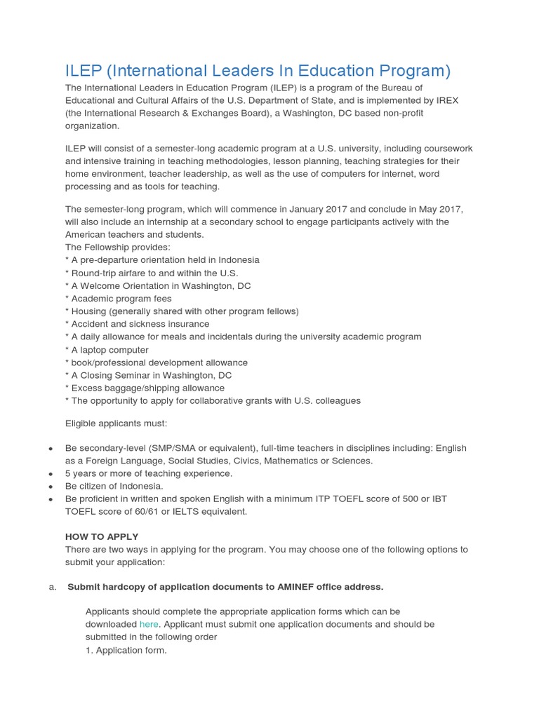 ILEP | PDF | Teachers | University