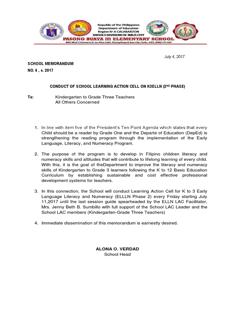 School Memo 6 | PDF
