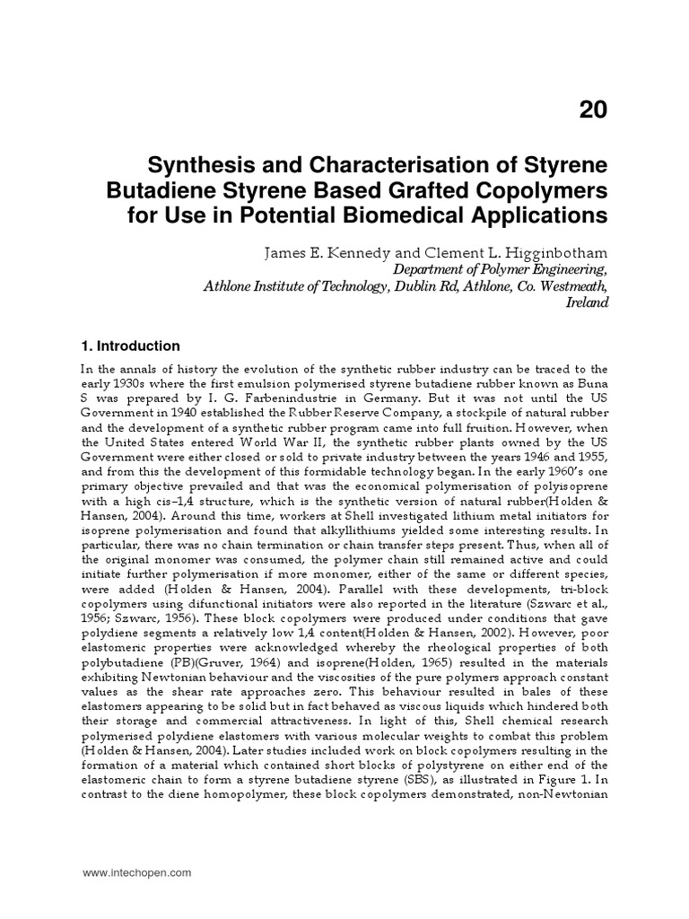 Synthesis and Characterisation of Styrene Butadiene Styrene Based ...