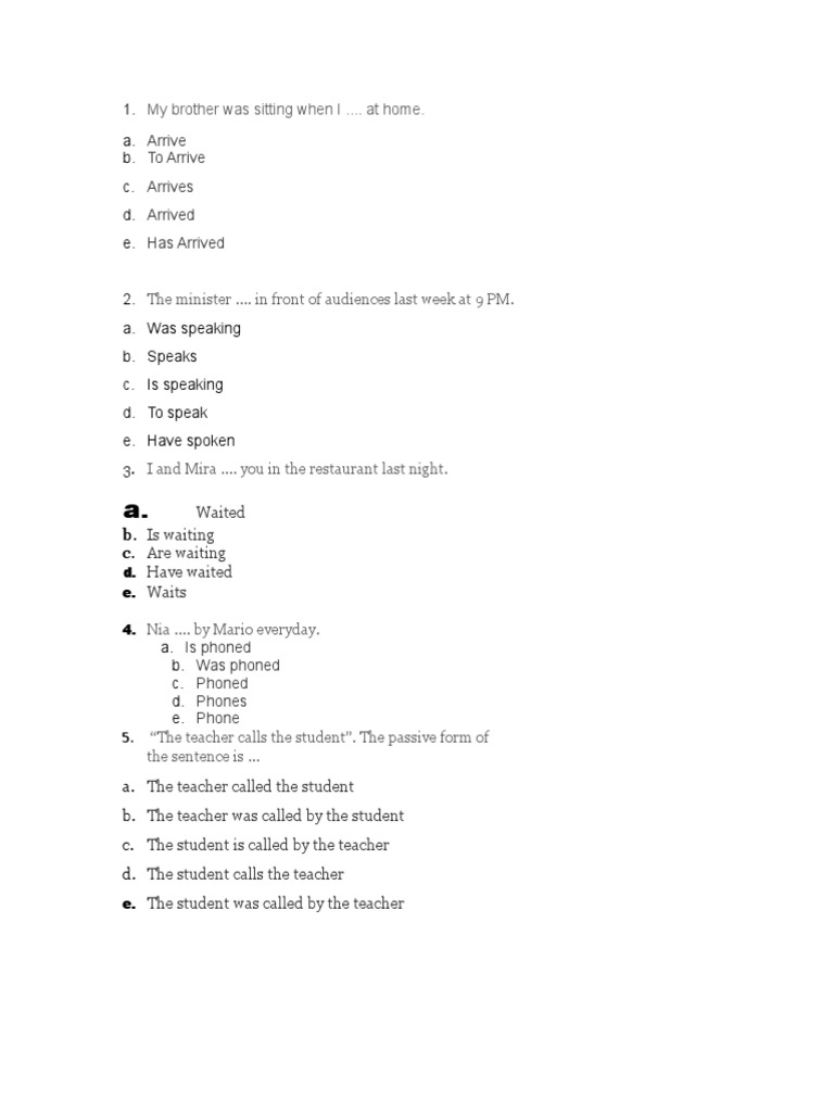 Arrive To Arrive Arrives Arrived Has Arrived: 1. A. B. C. D. e | PDF ...