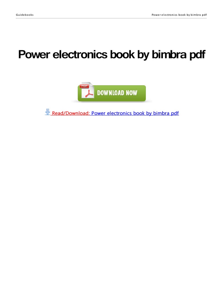 Power Electronics Book | PDF | E Books | Publishing