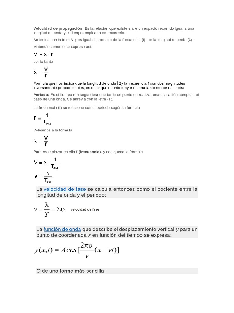 Formulas de Ondas | PDF
