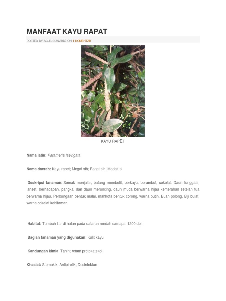 Manfaat Kayu Rapat | PDF | Griya & Taman