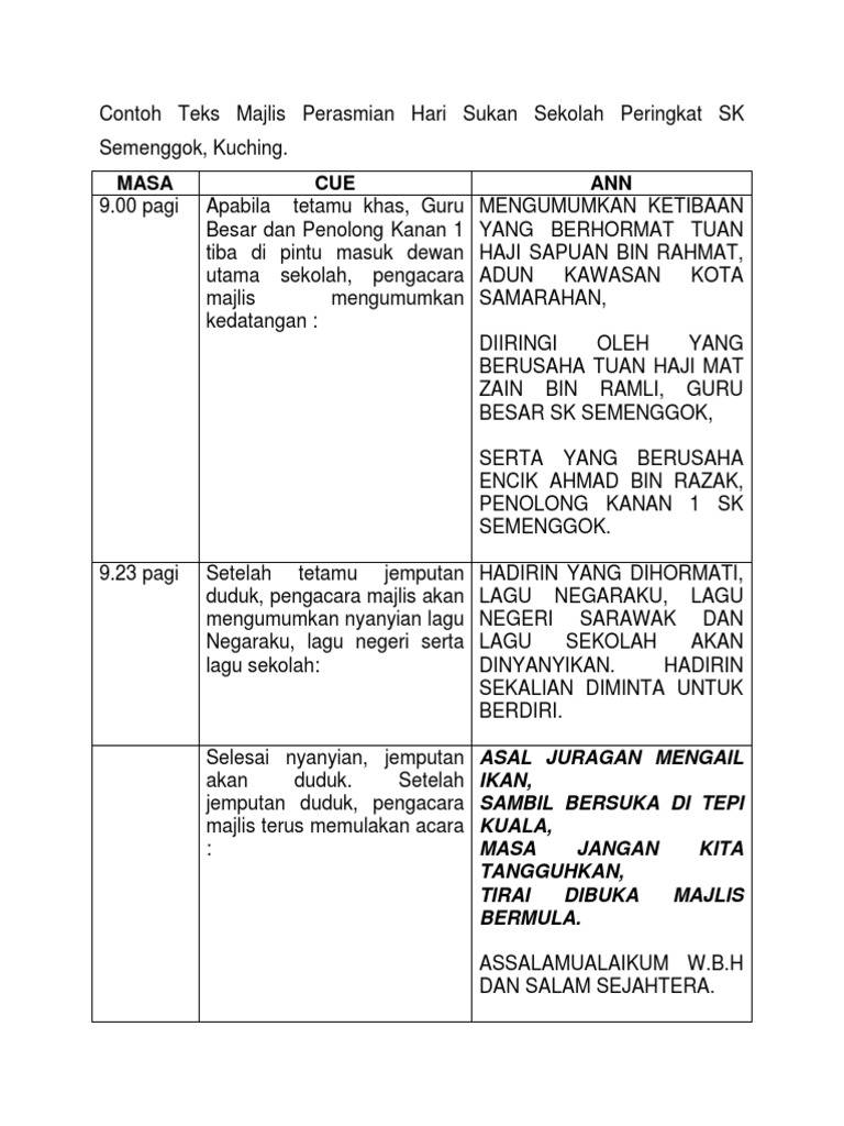 Contoh Skrip Emcee | PDF
