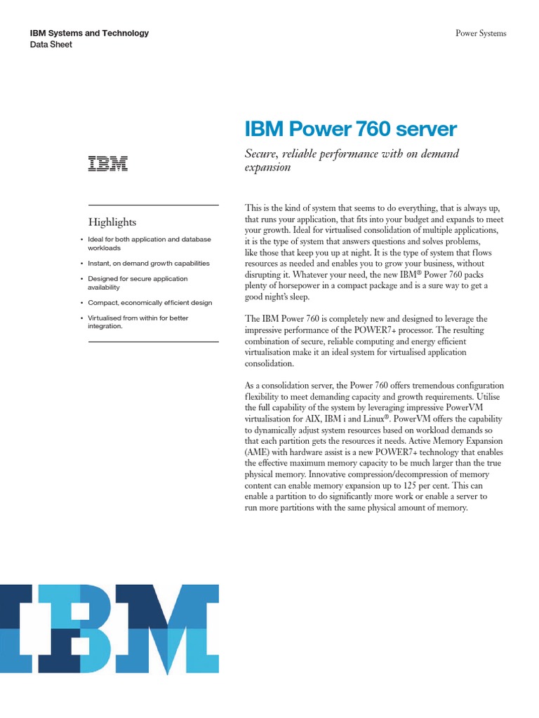 Brochure P760 9109-RMD | PDF | Virtualization | Solid State Drive