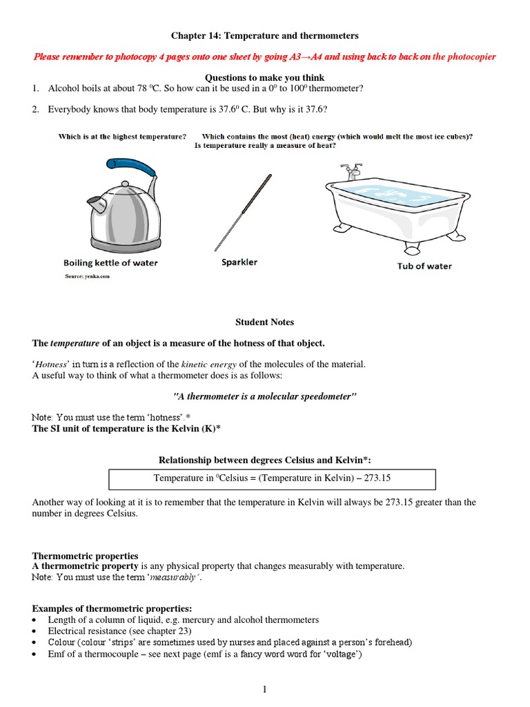 Temperature | PDF | Thermometer | Temperature
