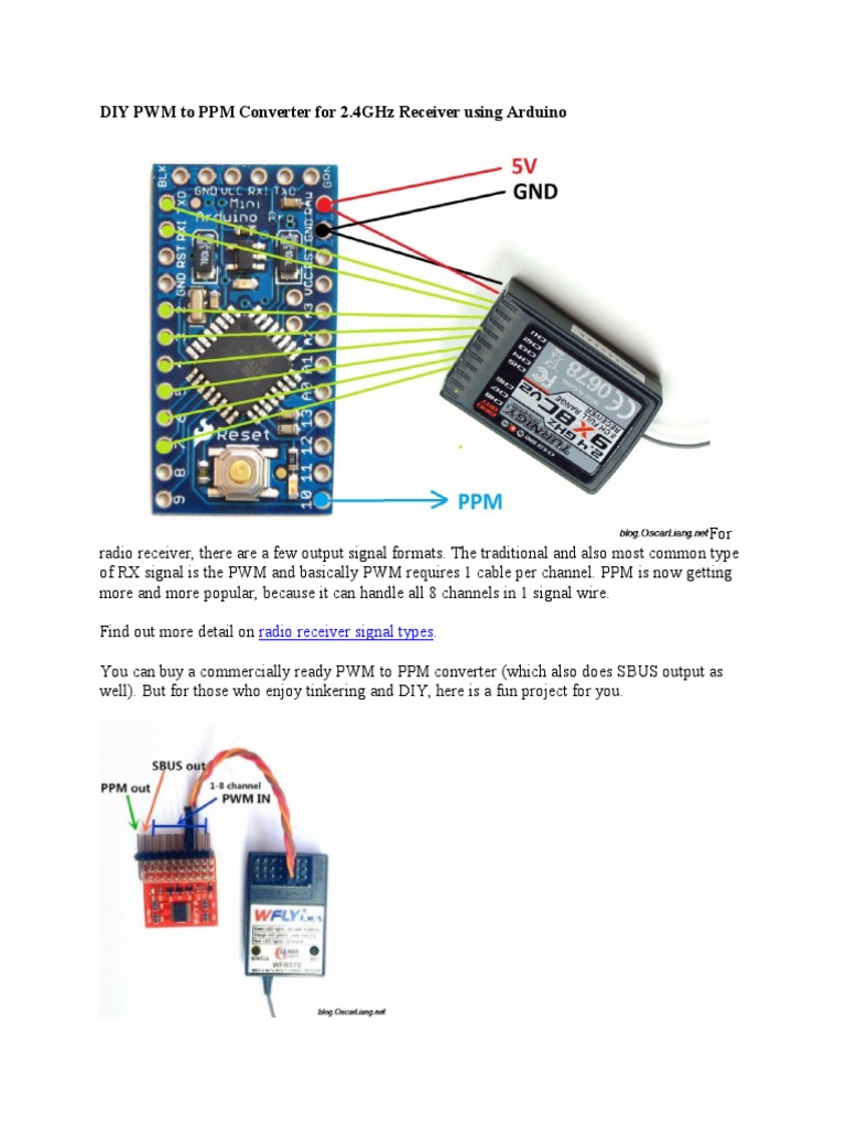 DIY PWM To PPM Converter For 2.4GHz Receiver | PDF | Arduino | Areas Of Computer Science