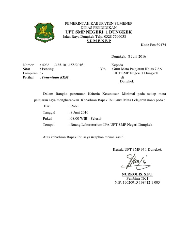 Surat Undangan KKM | PDF