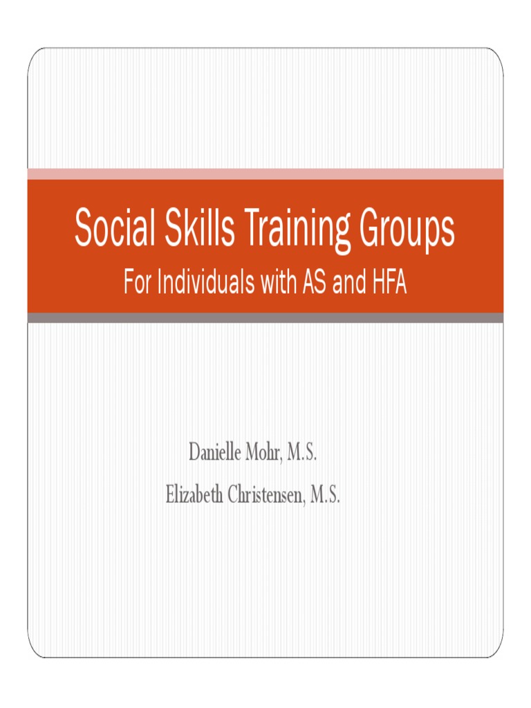 Social Skills Training for ASD Groups | PDF | Autism | Autism Spectrum