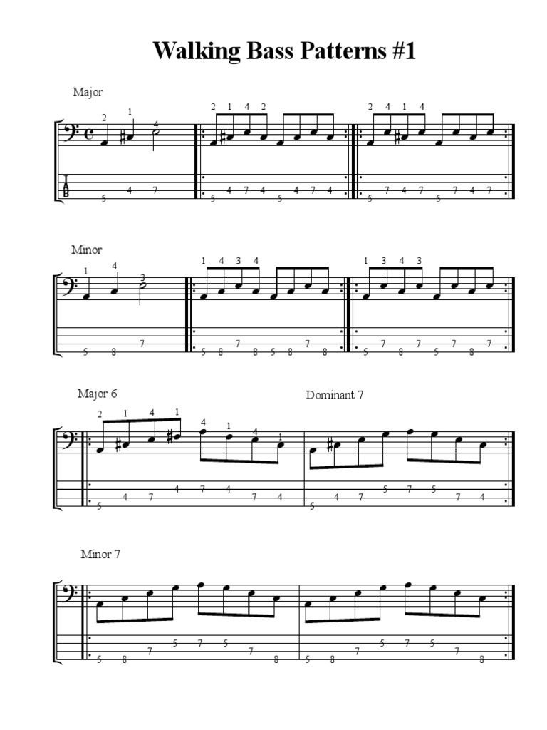 Walking Bass Patterns #1: Major | PDF