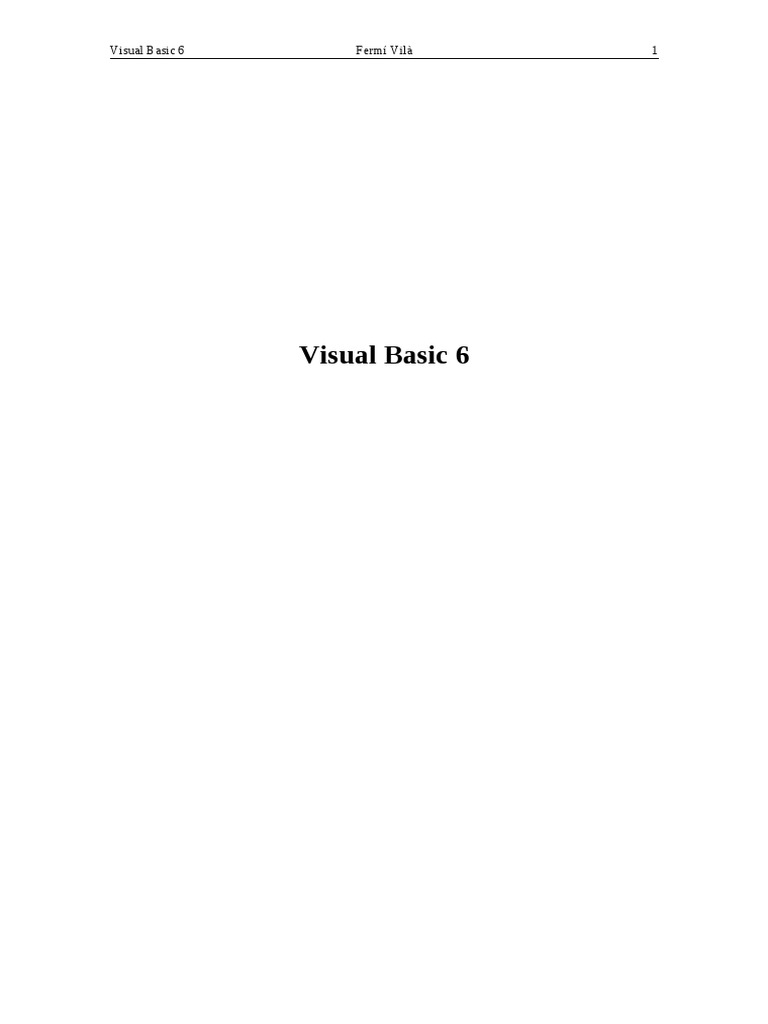 Visual Basic PDF | PDF | Objeto (informática) | Básico