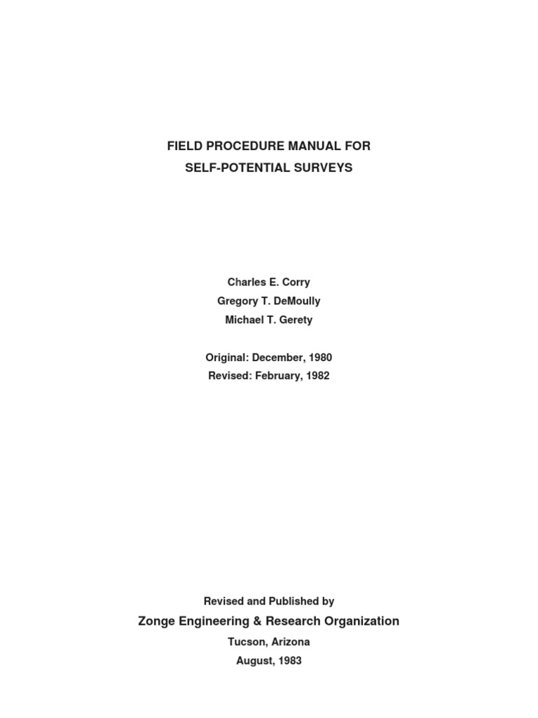 Self-Potential Survey Field Manual | PDF