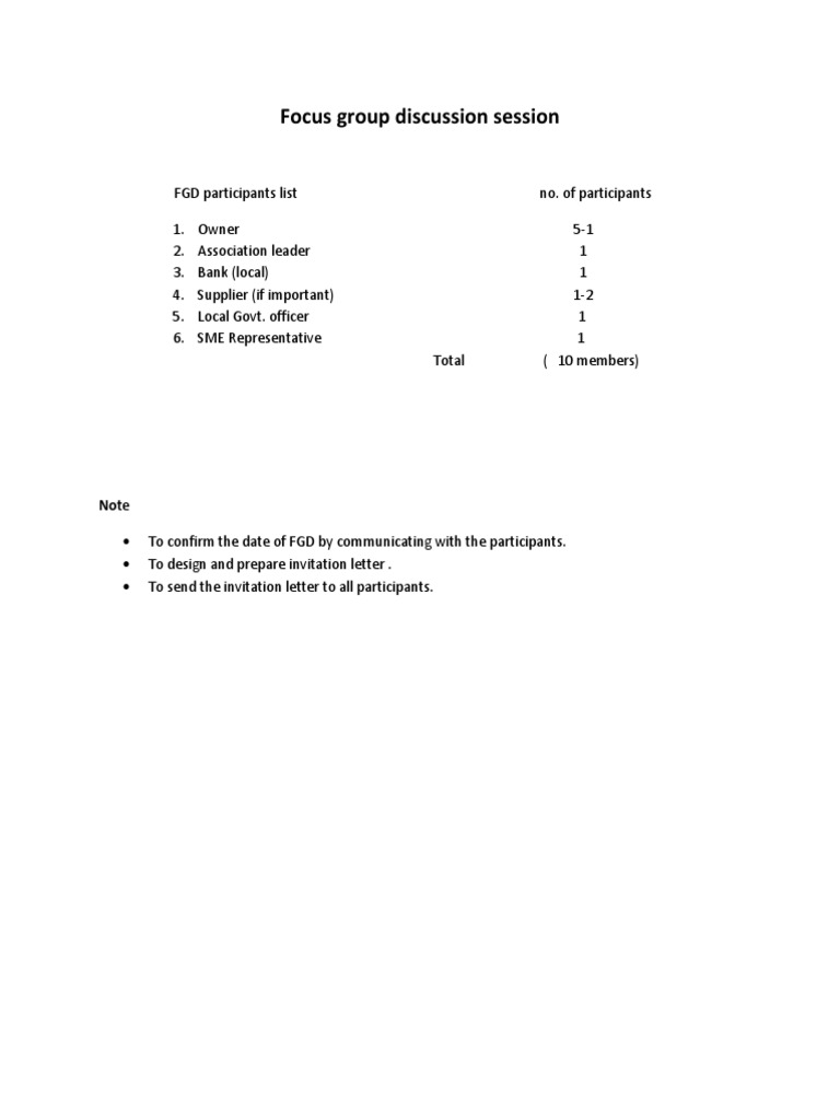 FGD Session | PDF