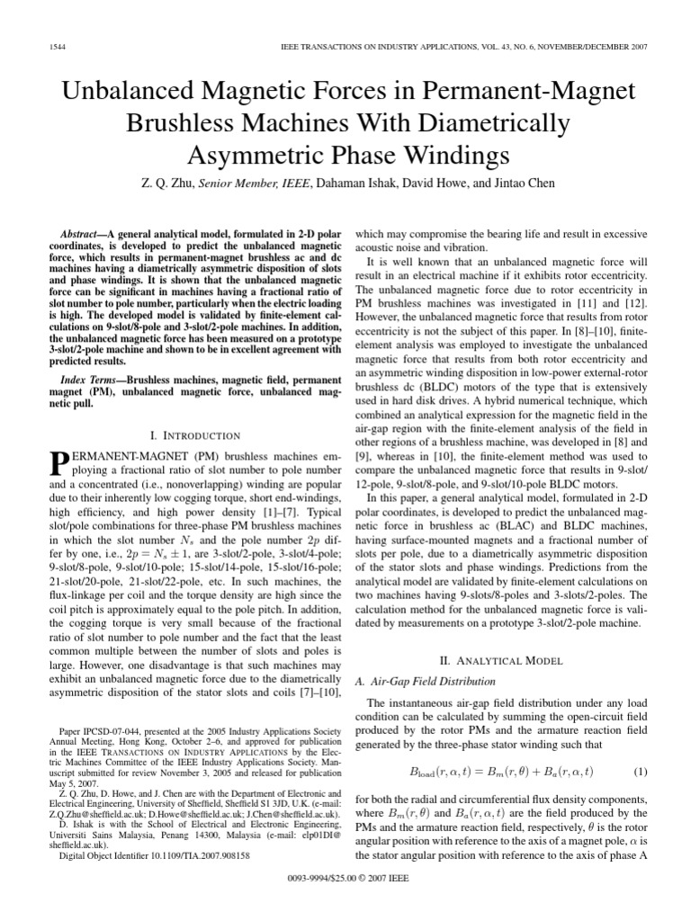 Unbalanced Magnetic Forces | PDF | Magnetic Field | Electromagnetism