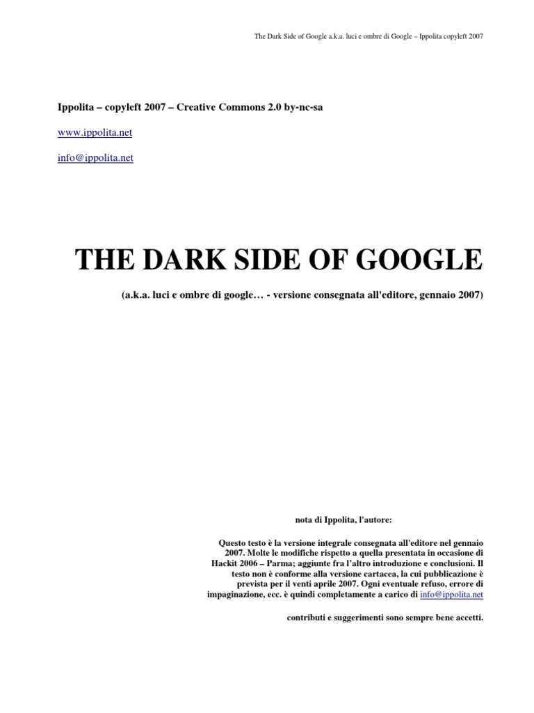 The Dark Side of Google | PDF
