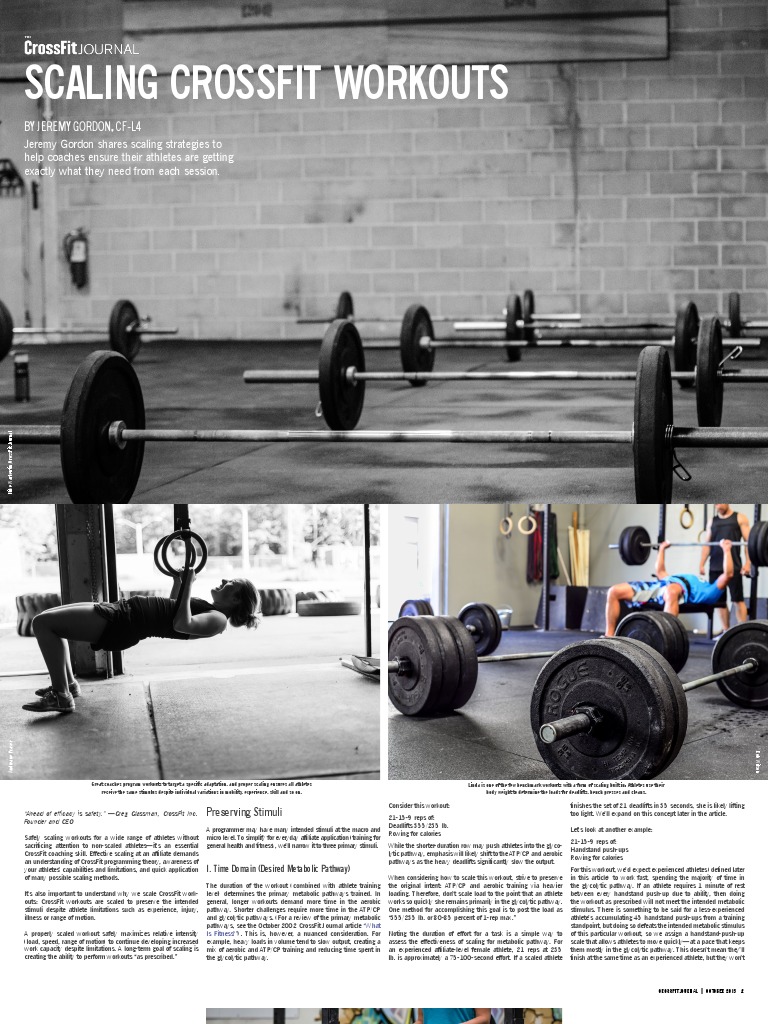 Scaling Crossfit Workouts For Beginners | PDF | Physical Exercise ...
