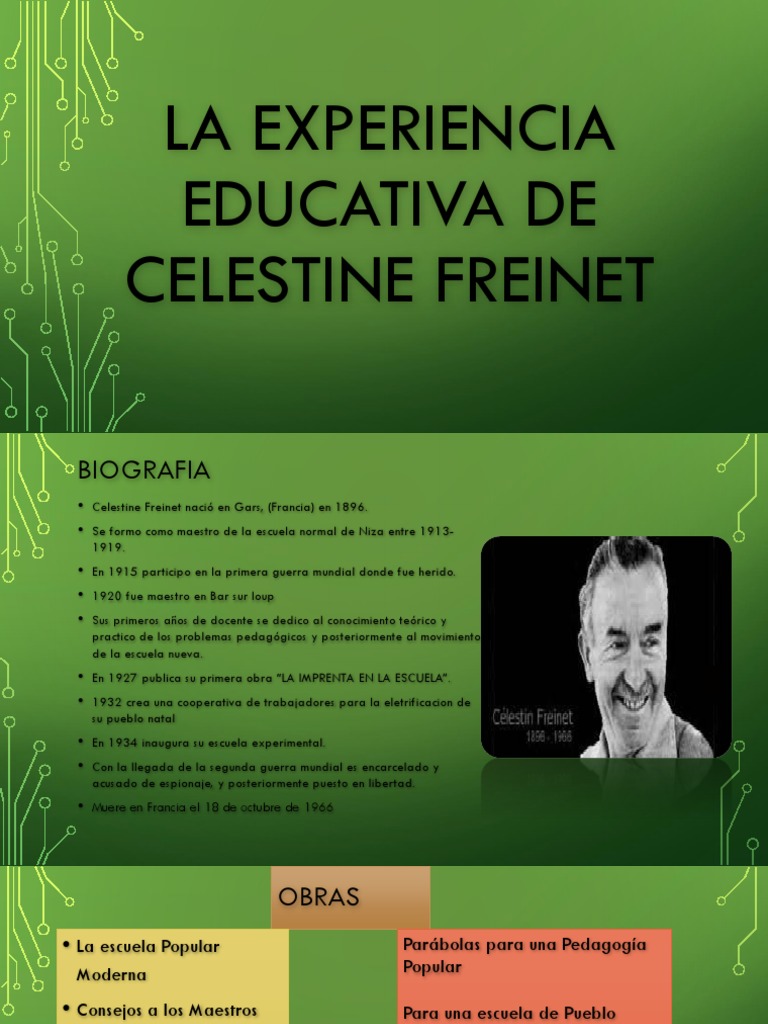 La Experiencia Educativa de Celestine Freinet | PDF | Cognición ...