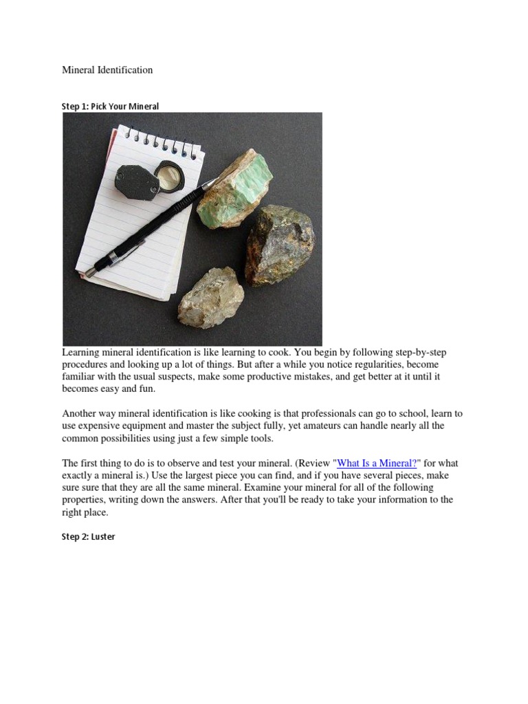 Mineral Identification | PDF | Minerals | Rock (Geology)