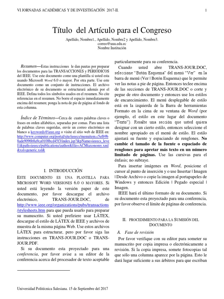 Plantilla Articulo de Investigación | PDF | Comillas | Microsoft Word