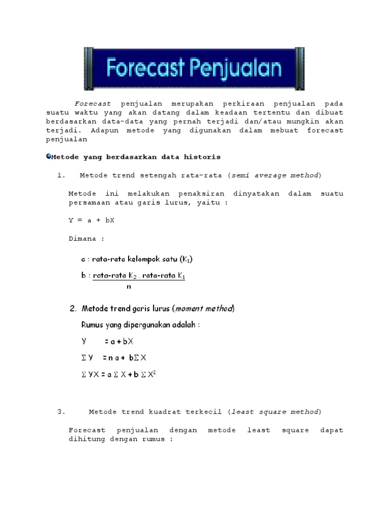 Empat Metode Menghitung Forecast Part 1 PDF | PDF