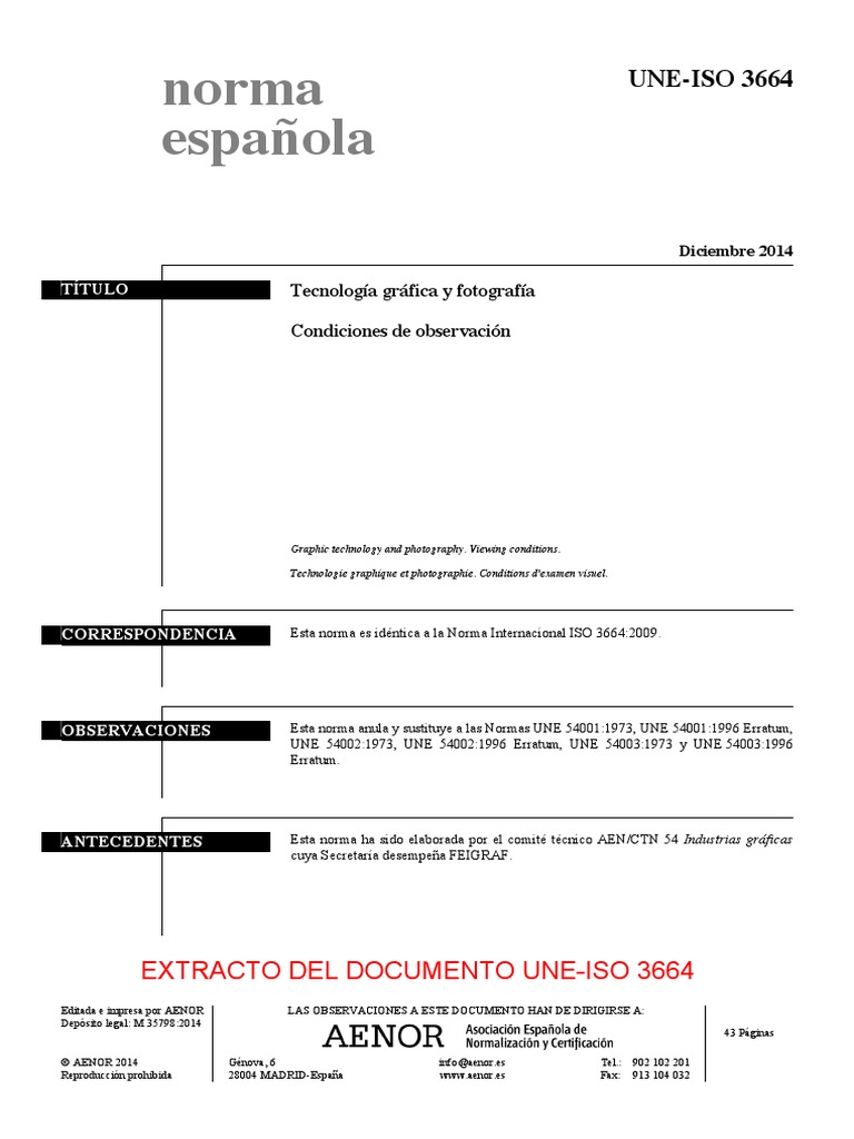 UNE ISO 3664-2014 | Tecnología e ingeniería | Informática y tecnología ...