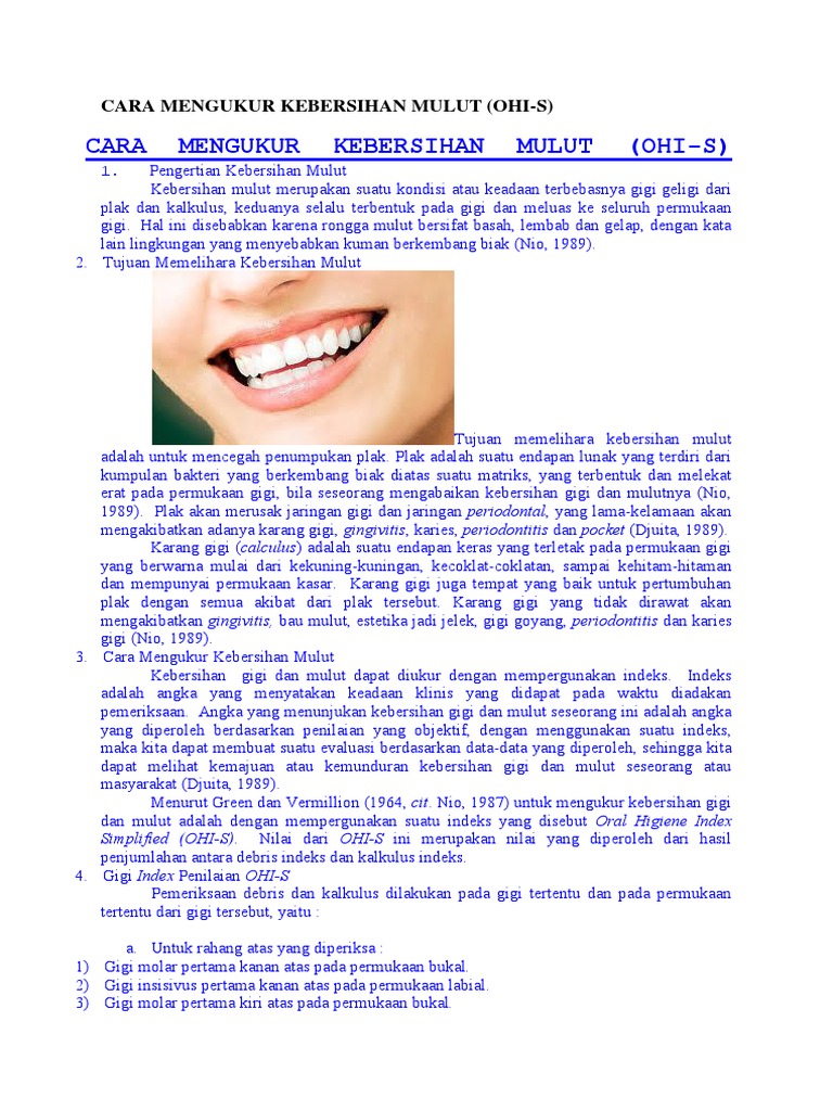 Cara Mengukur Index Dan Ohis | PDF | Kajian Bahasa Asing | Sains & Matematika