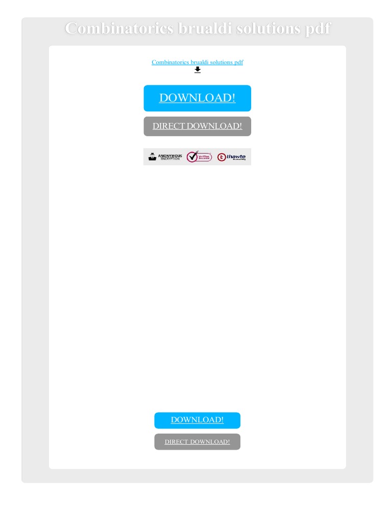 Combinatorics Brualdi Solutions PDF | PDF | Combinatorics | Mathematical Concepts