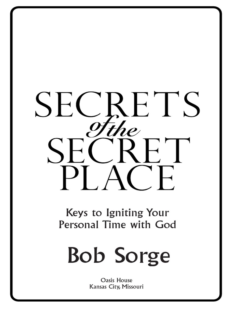 Secrets of The Secret Place | PDF | Repentance | Jesus