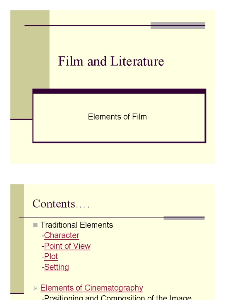 Film vs. Literature: Key Elements Explained | PDF | Narration ...