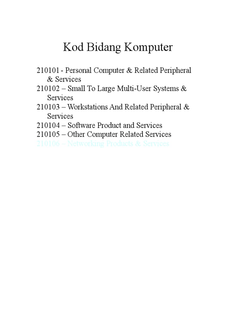 Kod Bidang Komputer | PDF