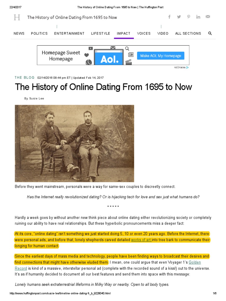The History of Online Dating From 1695 To Now - The Huffington Post ...