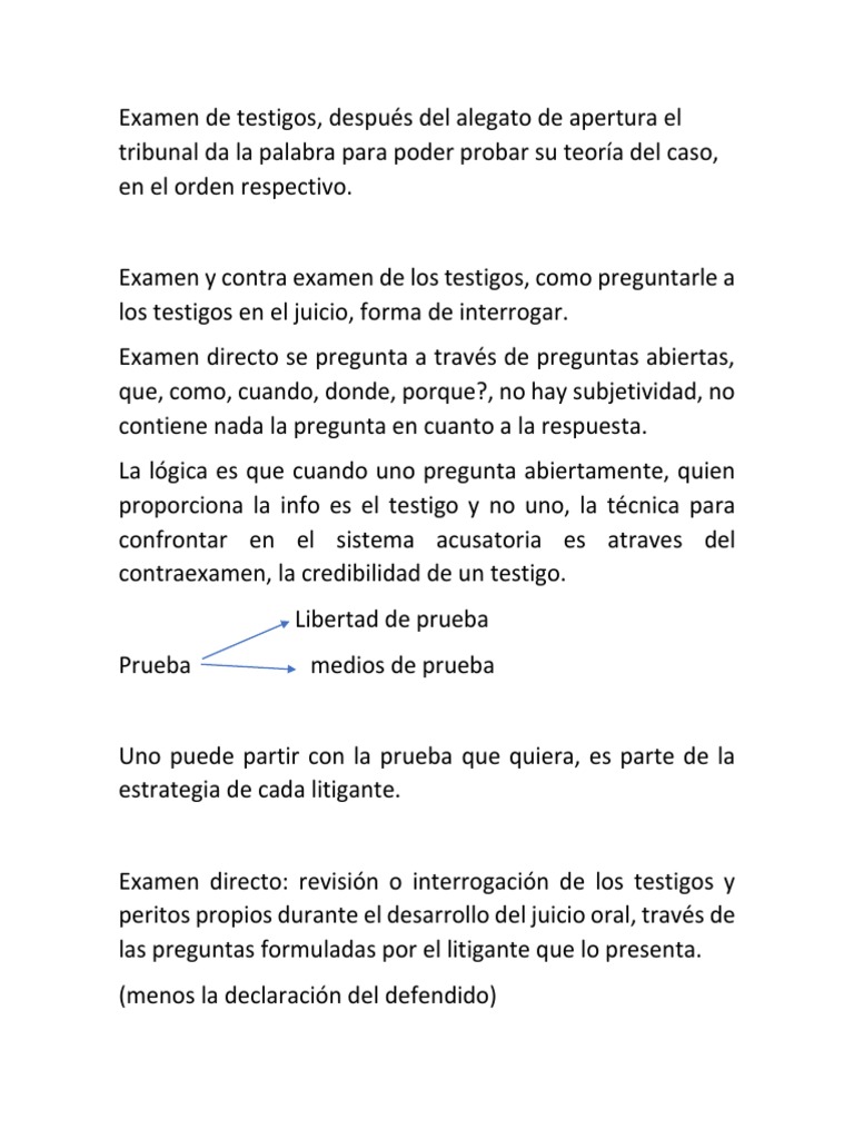 Examen de Testigos | PDF | Evidencia (ley) | Testigo